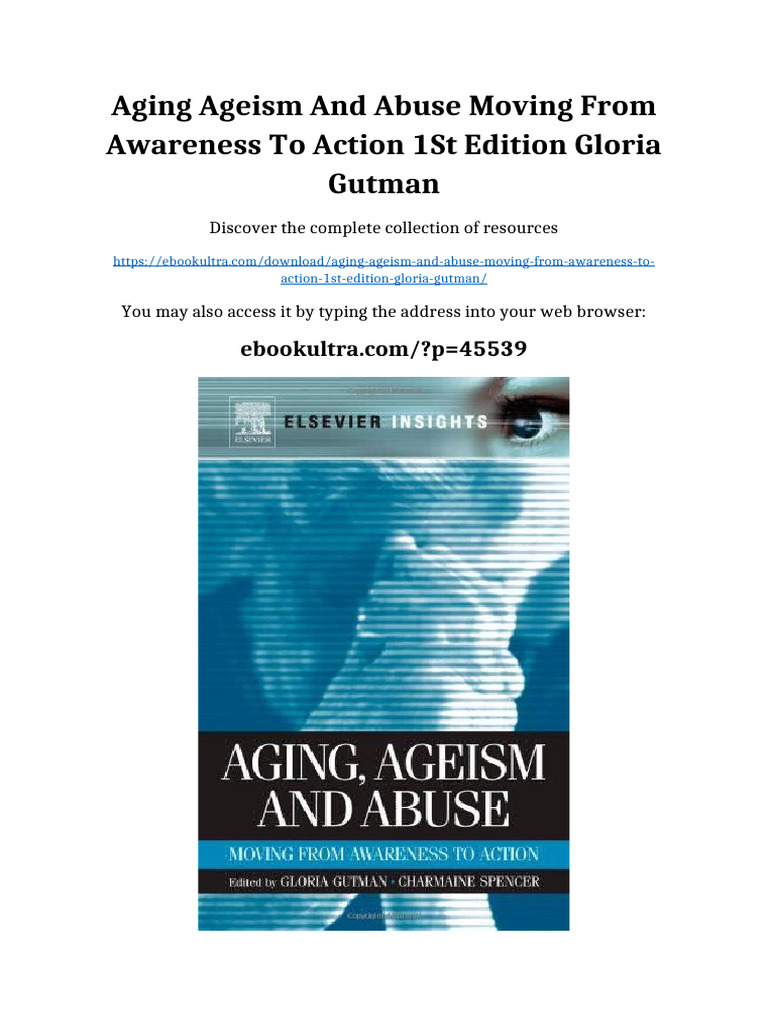 Aging Ageism and Abuse Moving from Awareness to Action 1st Edition ...