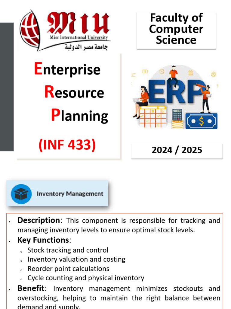 4 MIU ERP Spring 2025 INV Students | PDF | Inventory | Lean Manufacturing