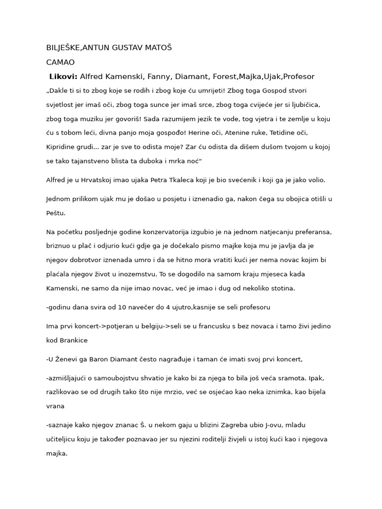 Antun Gustav Matoš Lektira | PDF