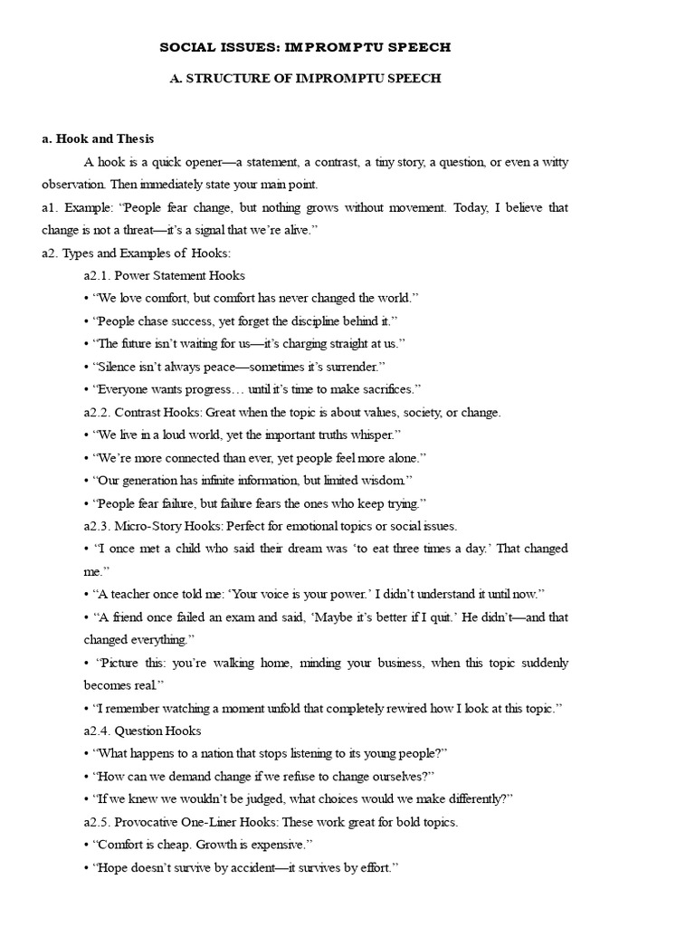 Social Issues - Impromptu Speech | PDF | Substance Abuse
