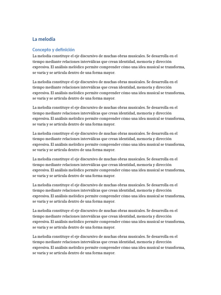 La Melodia 15 Paginas | PDF | Melodía