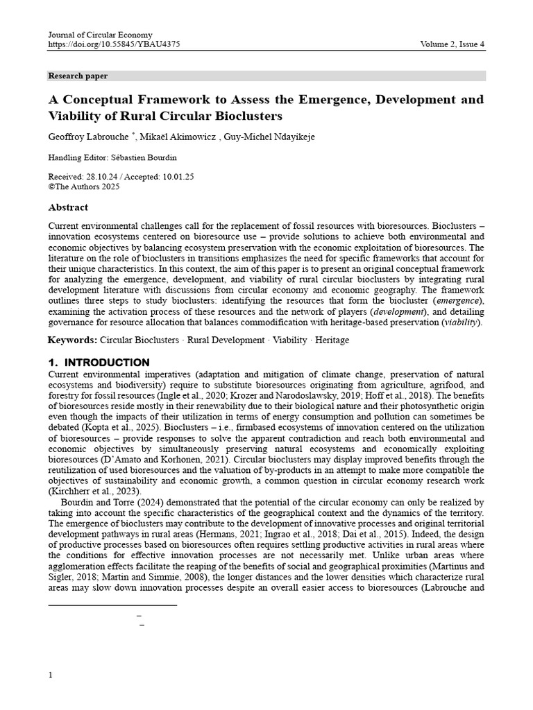 Labrouche Et Al a Conceptual Framework to Assess the Emergence ...