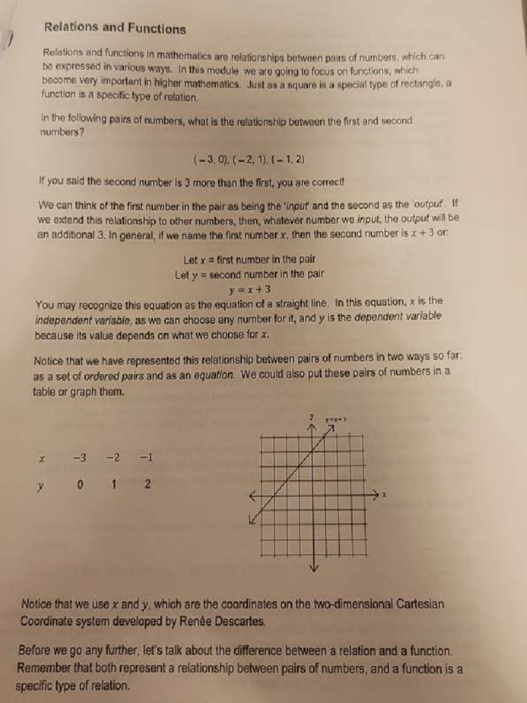 Functions and Relations Math (Homework) Compressed (1) | PDF