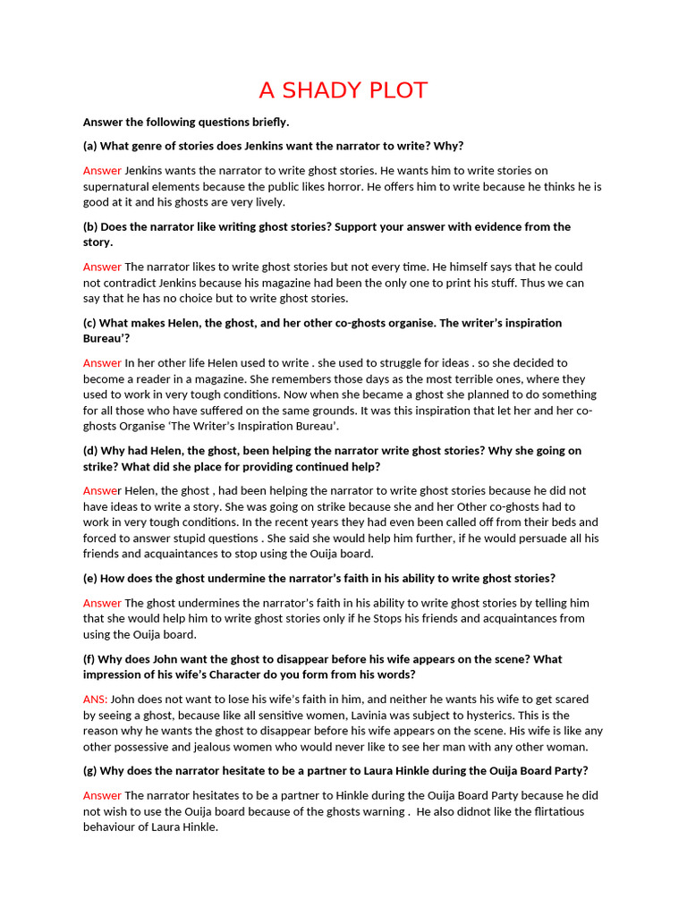 A Shady Plot | PDF | Ghost Stories | Ghosts