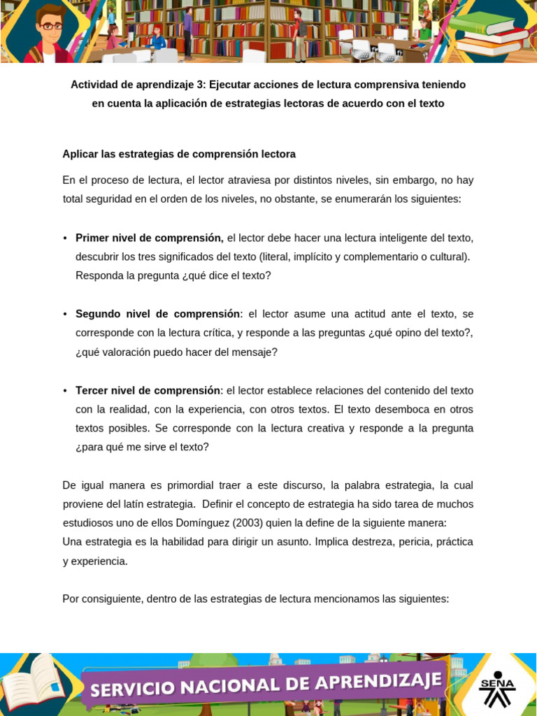 Evidencia de Comprensión Lectora Terminada | PDF | Comprensión lectora ...