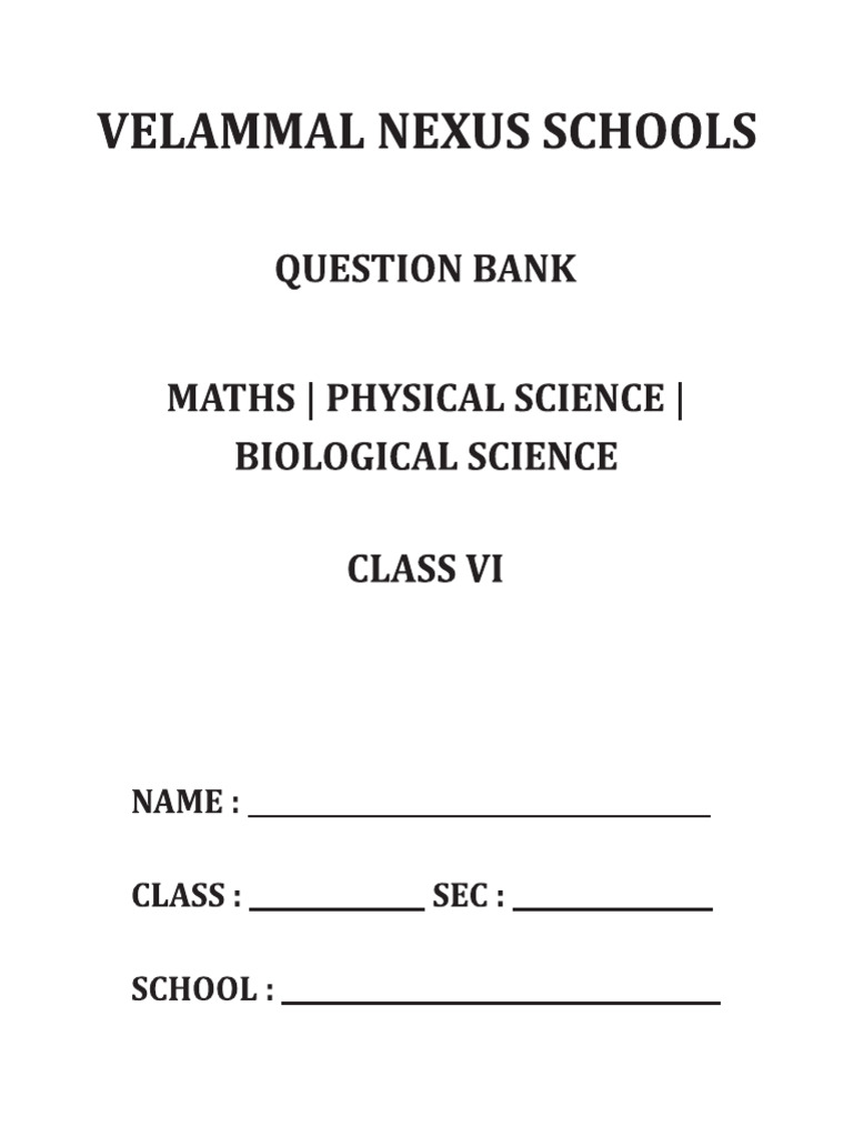 Velamal - Class 6 Question Bank | PDF | Mathematics | Mathematical Objects
