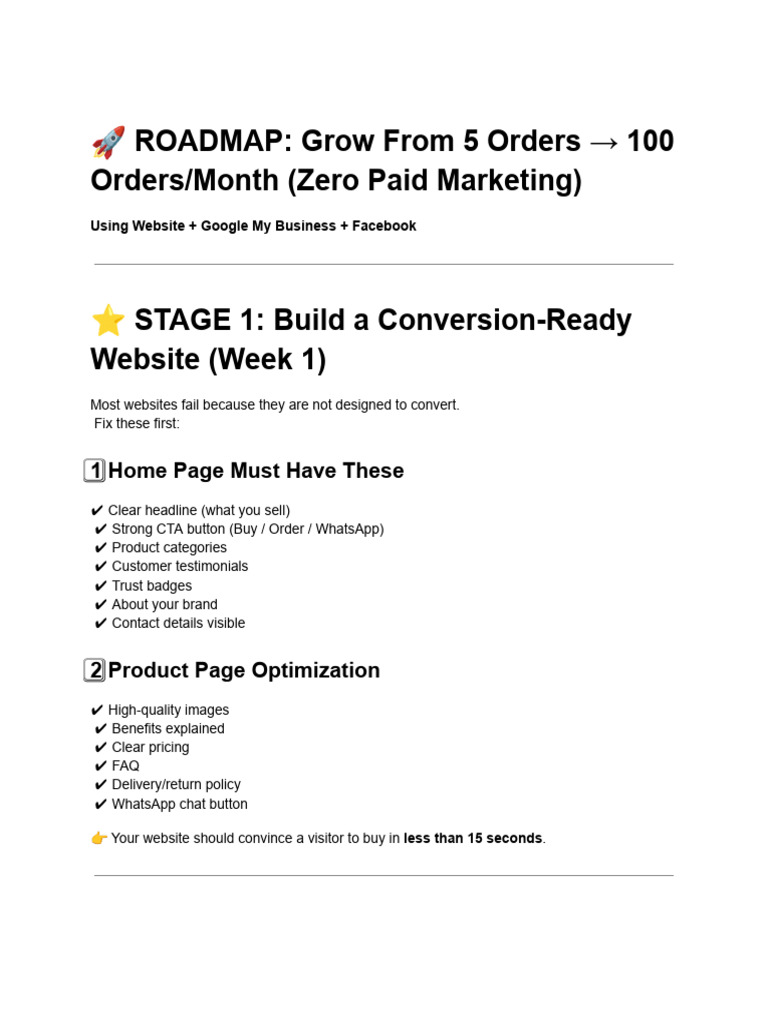 Roadmap for Making Sales through Facebook | PDF | Websites | Facebook