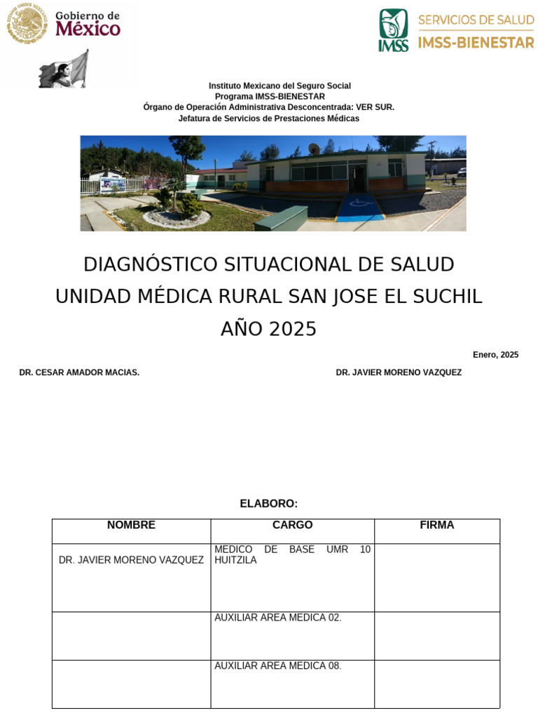Copia de DX de Salud Umr San Jose El Suchil 2025 | PDF | Cuidado de la ...