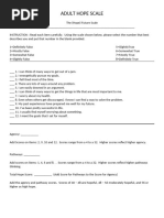 Adult Hope Scale: Scoring & Instructions | PDF | Hope ...