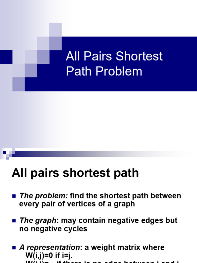 L19_All Pairs Shortest Path Problem | PDF | Computational Complexity ...