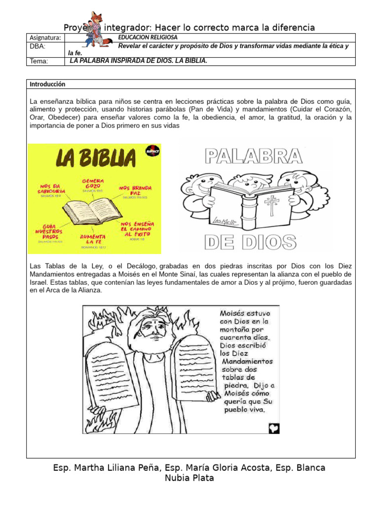 Guia 1. Religion. La Palabra de Dios. | PDF
