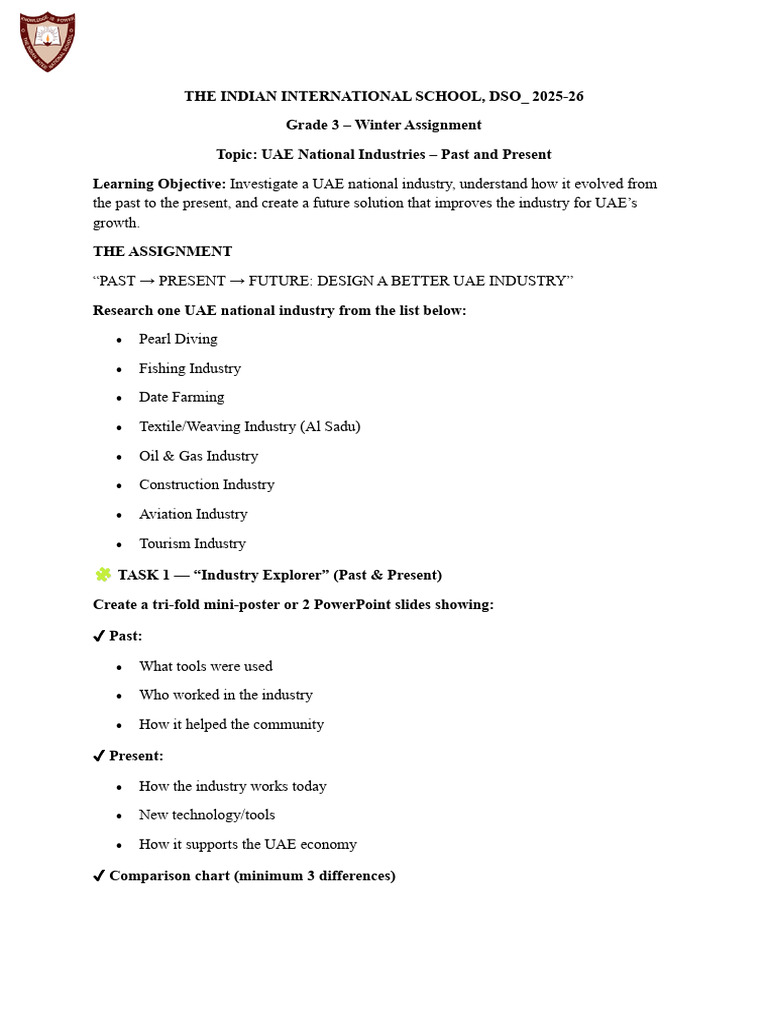 Winter Assignment Gr3 MSCS | PDF | United Arab Emirates | Cognition