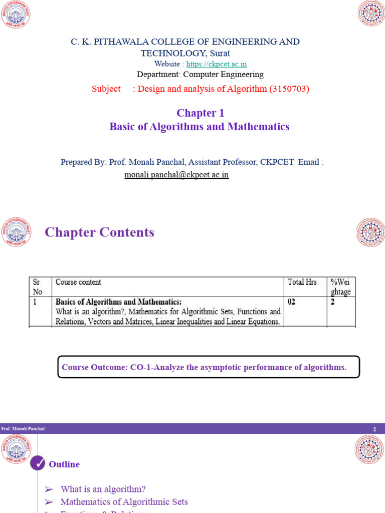 Unit-1_Basic of Algorithms and Mathematics.pptx | PDF | Algorithms ...