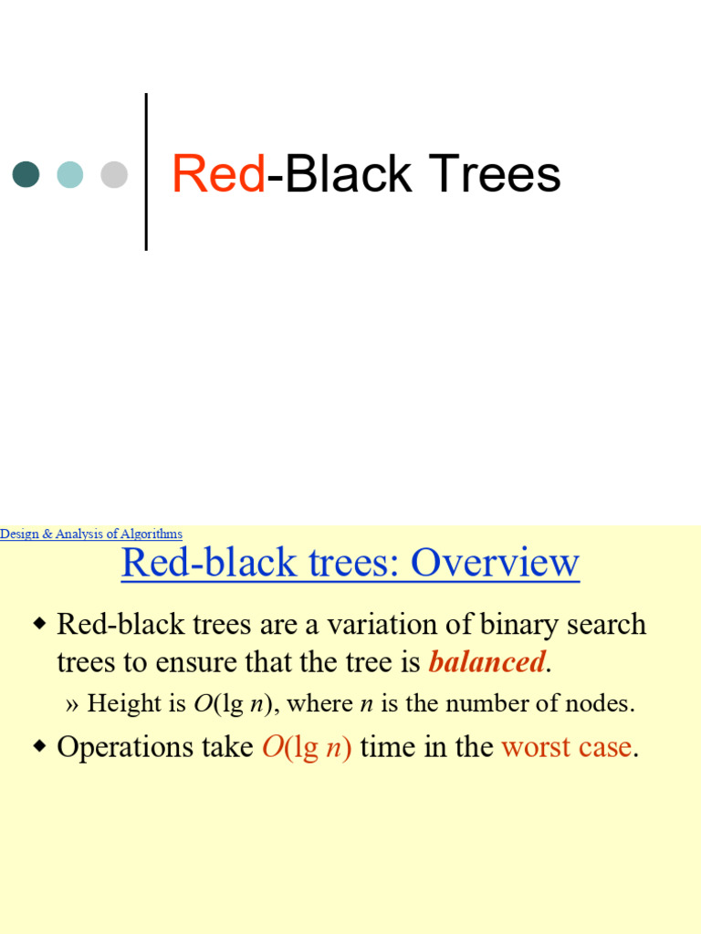 Lecture Red Black Trees | PDF | Theoretical Computer Science ...