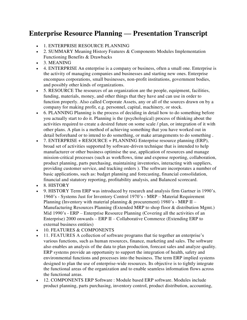 Enterprise Resource Planning | PDF | Enterprise Resource Planning ...