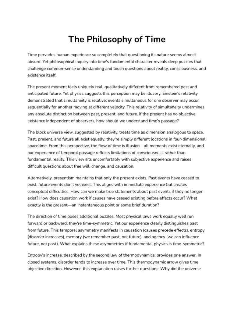 The Philosophy of Time | PDF | Time | Experience