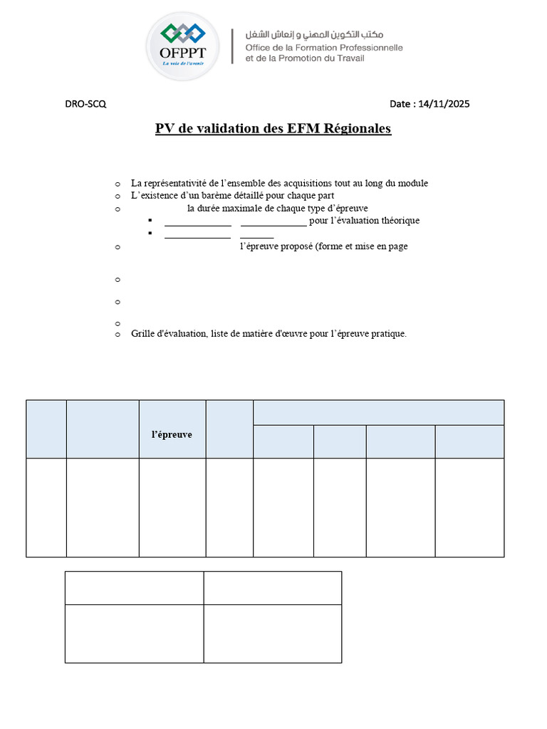 PV de Validation Des EFMs Outillages Et Équipements en Jardinage | PDF