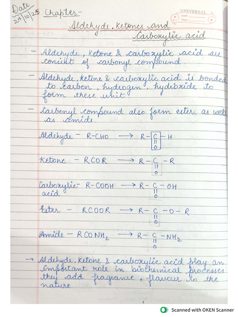 Aldehyde & Ketone Notes | PDF