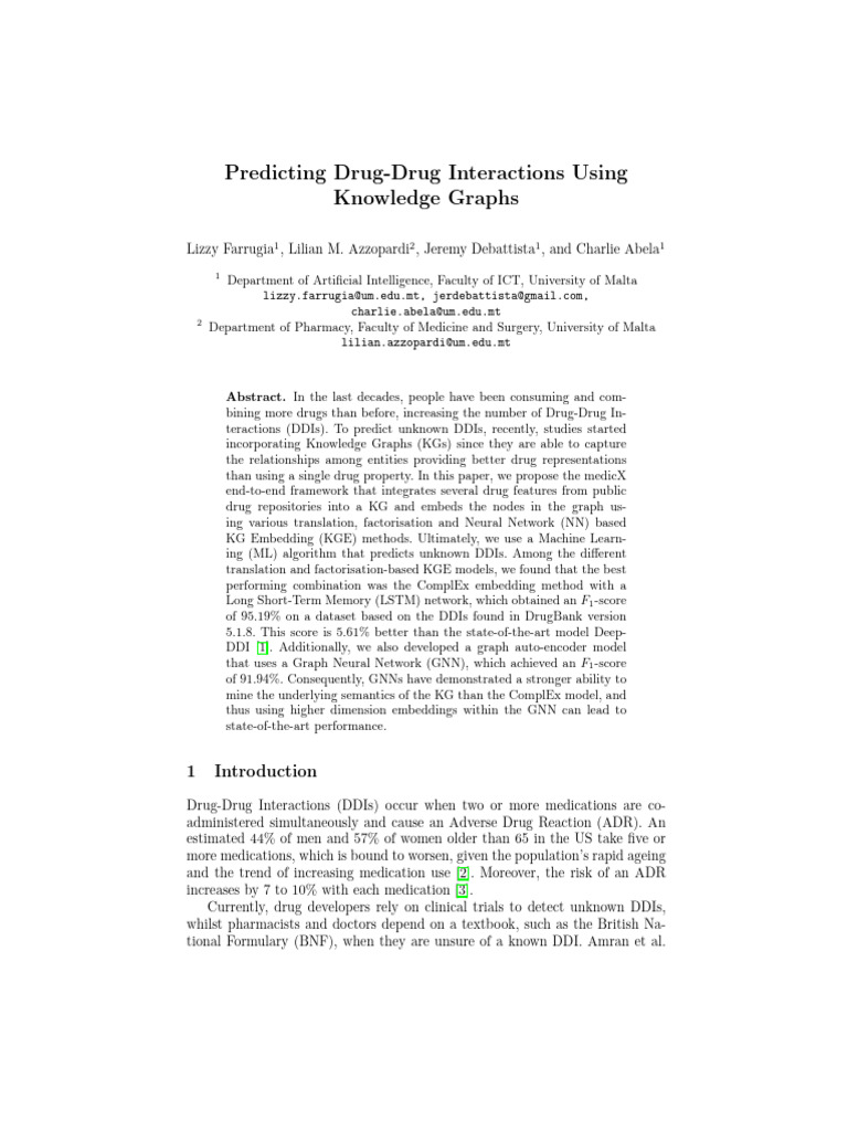 Predicting Drug-Drug Interactions Using KG | PDF | Resource Description ...