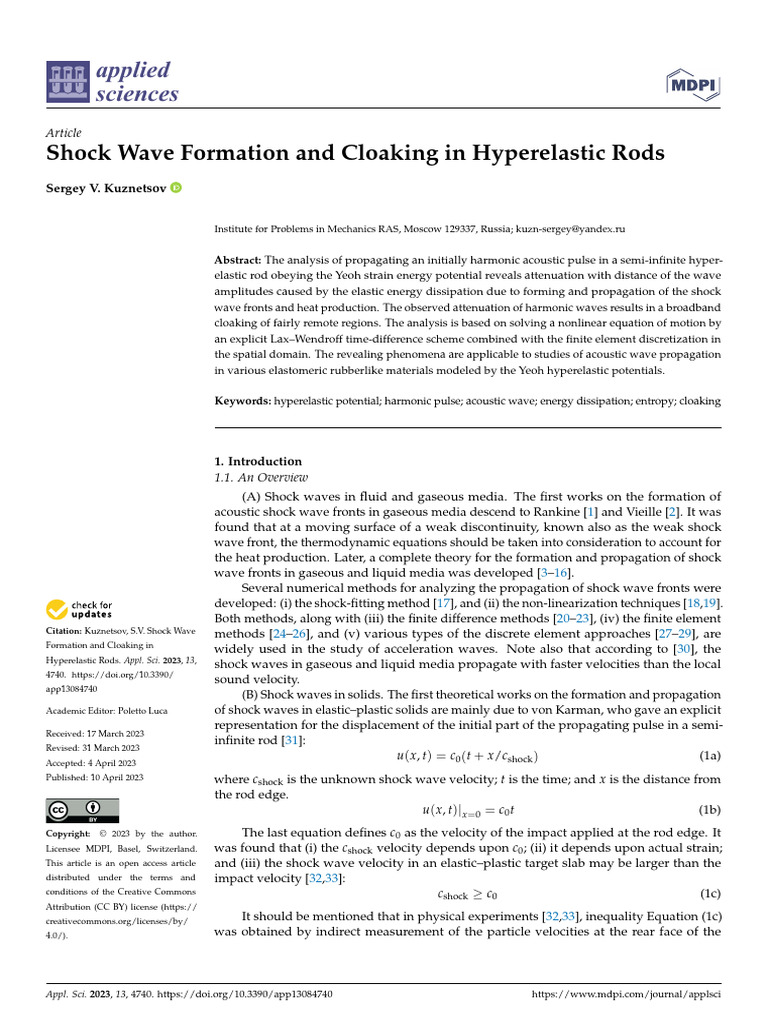 Shock_Wave_Formation_and_Cloaking_in_Hyp | PDF | Waves | Elasticity ...
