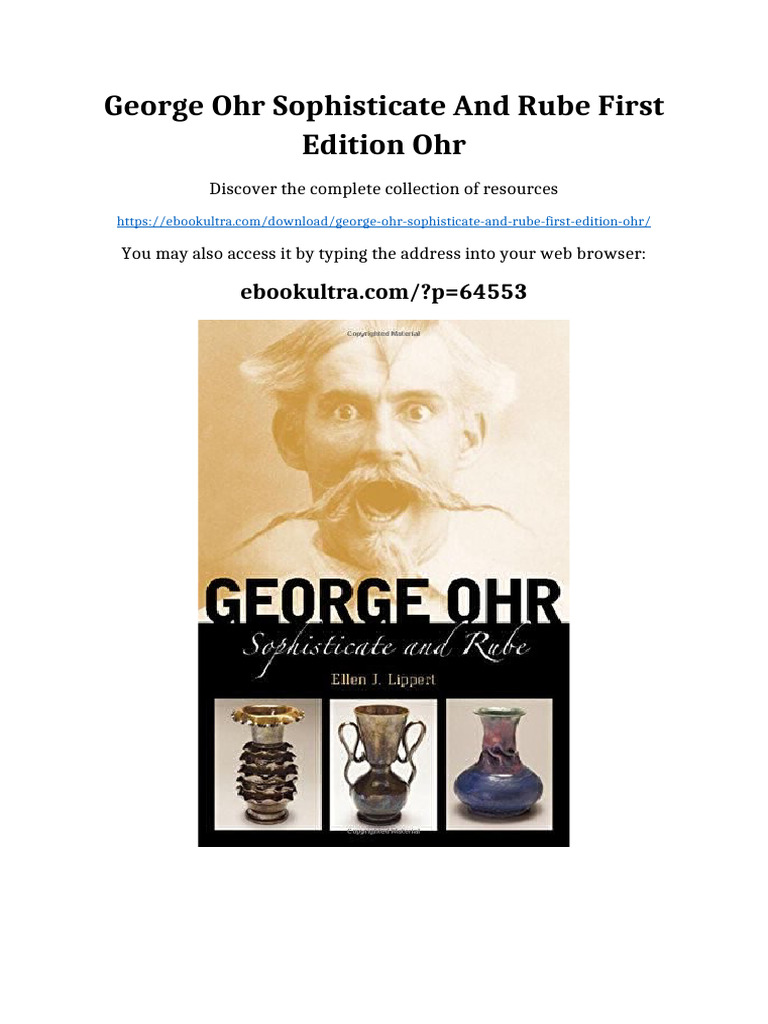 George Ohr sophisticate and rube First Edition Ohr pdf version | PDF