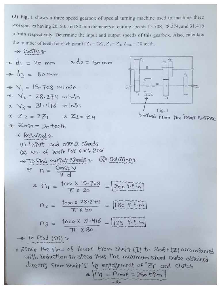 6-Sec 6-Machine Tool (Sheet Gearbox Design) | PDF