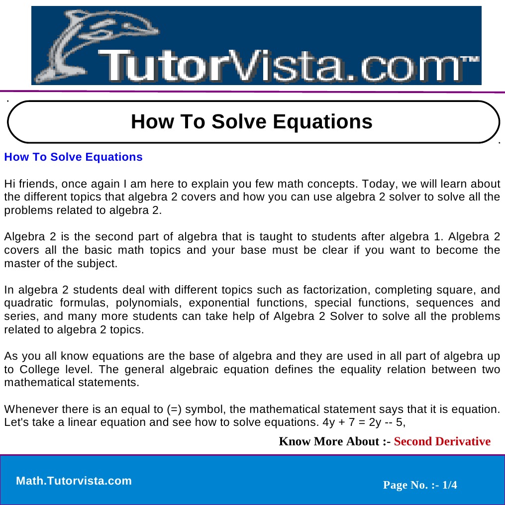Solve Algebra 2 Equations Easily | PDF
