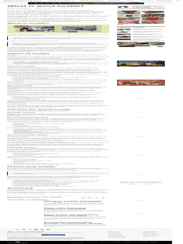 What is Health Defining and Preserving Good Hea… | PDF | Mental Health ...