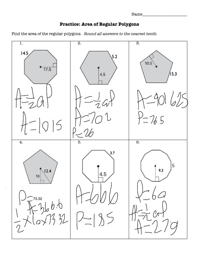PRAC Area+of+Regular+Polygons | PDF