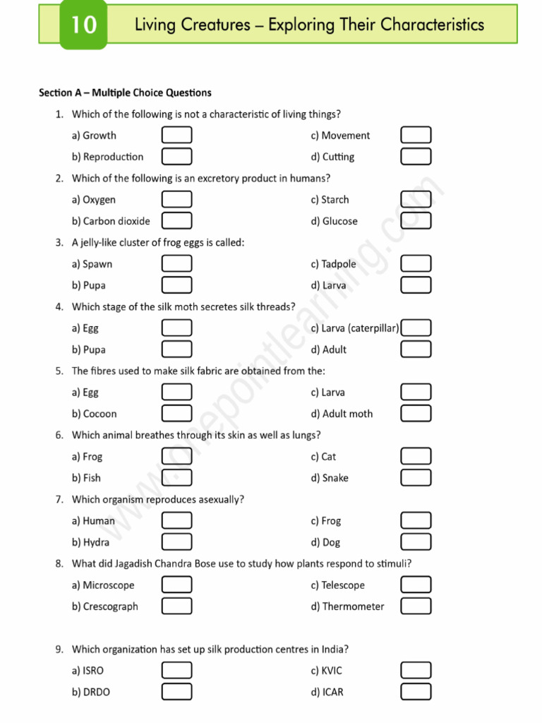 Curiosity Class 6 Science Chapter 10 Living Creatures Exploring Their ...