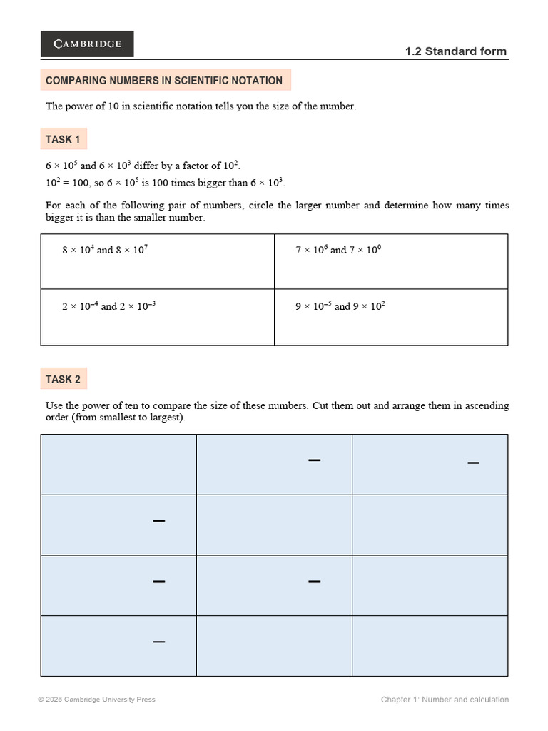 Comparing Numbers in Standard Form | PDF