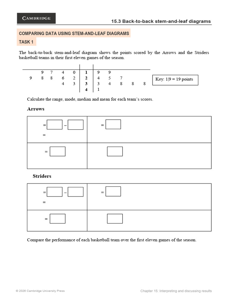 Statistics From Stem and Leaf Diagrams | PDF | Mean | Median