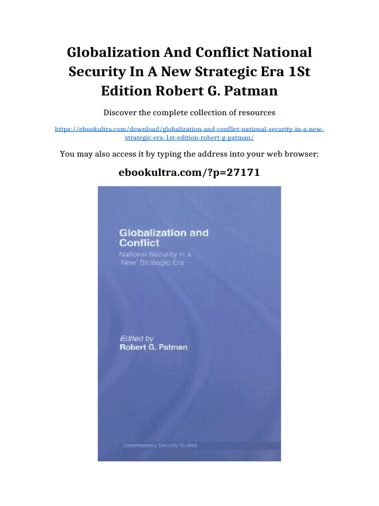 Globalization and Conflict National Security in a New Strategic Era 1st ...