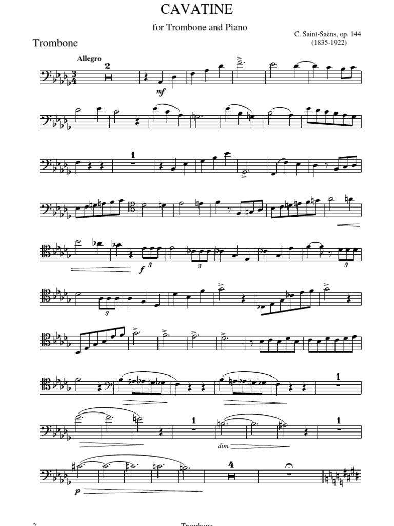 Cavatine Saint Saens | PDF