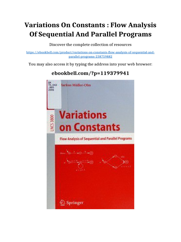 Variations On Constants: Flow Analysis of Sequential and Parallel ...