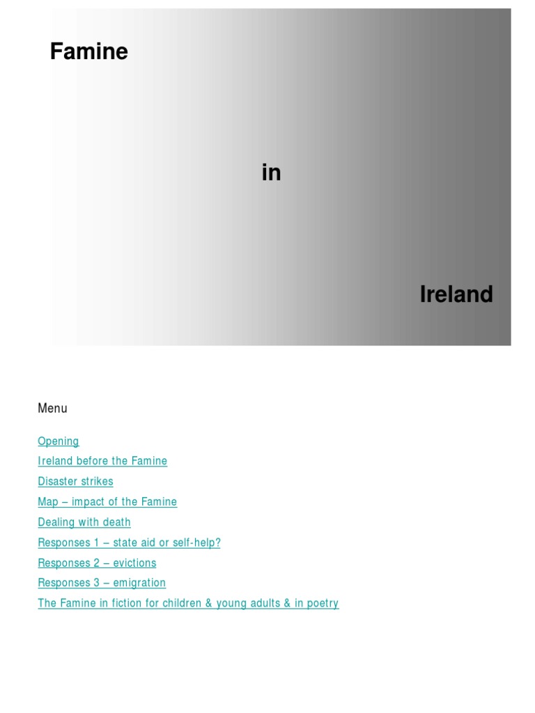 Introduction To The Irish Famine | PDF | Great Famine (Ireland) | Ireland