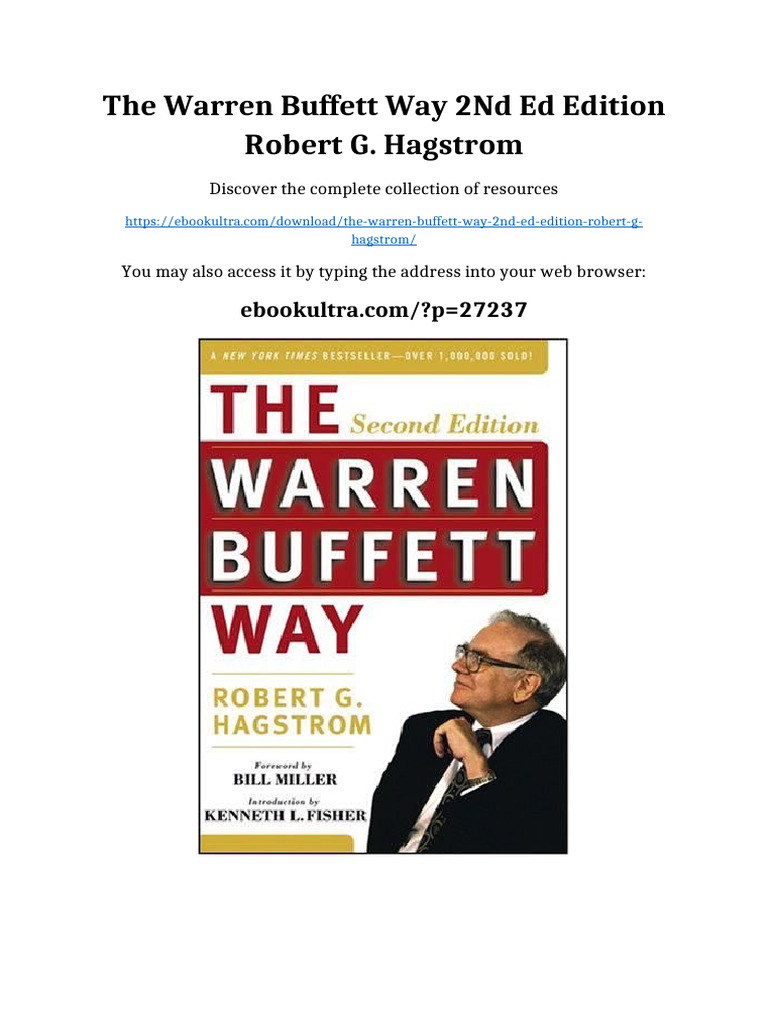 The Warren Buffett Way 2nd Ed Edition Robert G. Hagstrom PDF Available ...