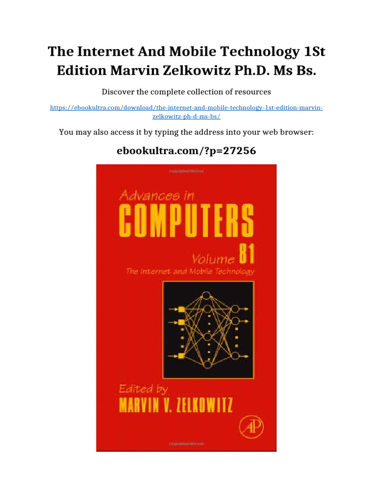 The Internet and Mobile Technology 1st Edition Marvin Zelkowitz Ph.D ...