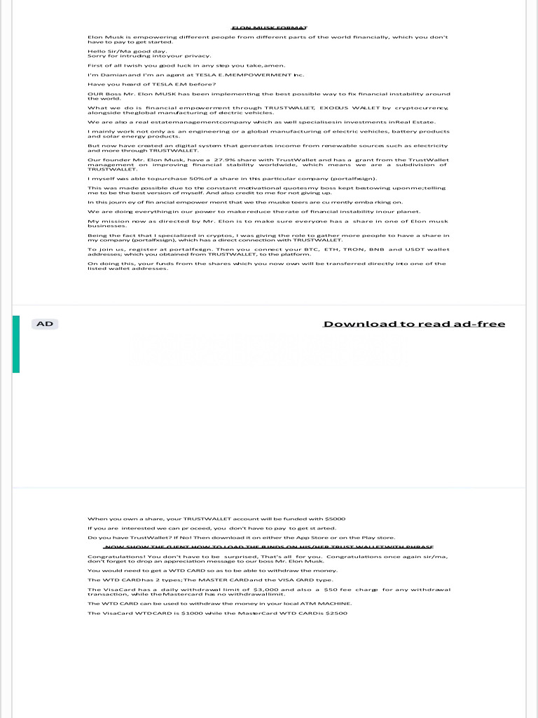Elon Musk Format PDF Visa Inc. Master Card PDF Scribd E Commerce | PDF