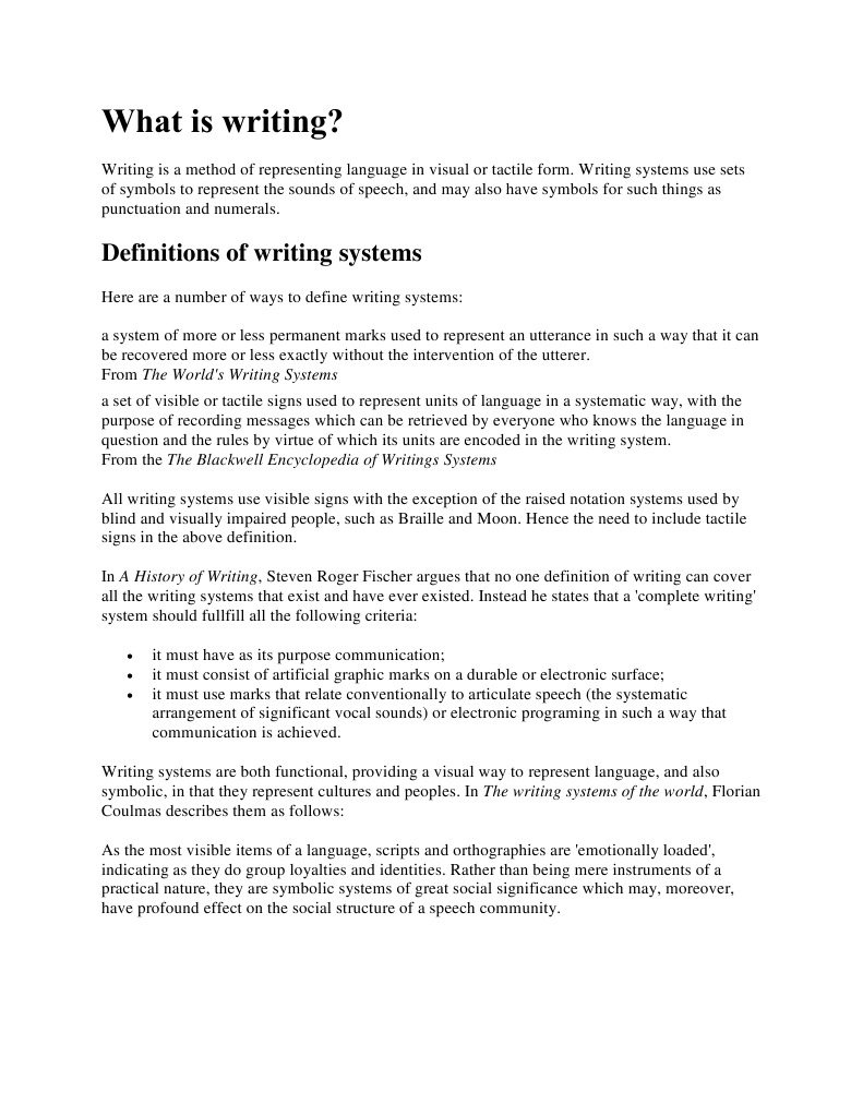 What Is Writing | PDF | Writing | Encodings