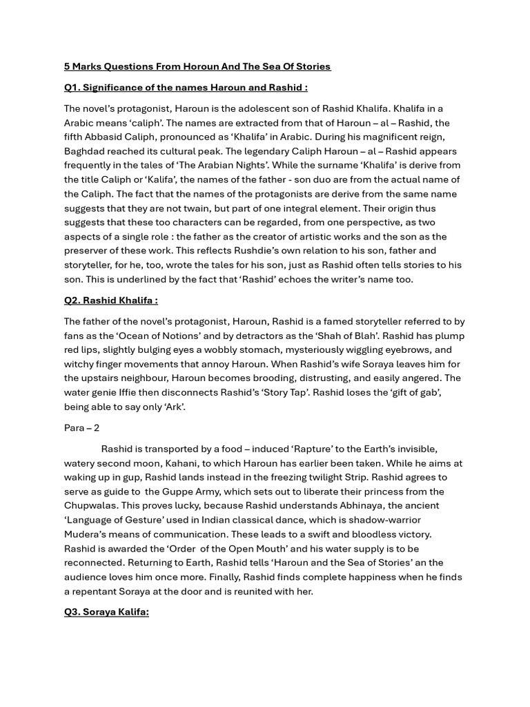 Character Haroun and The Sea | PDF | Caliphate
