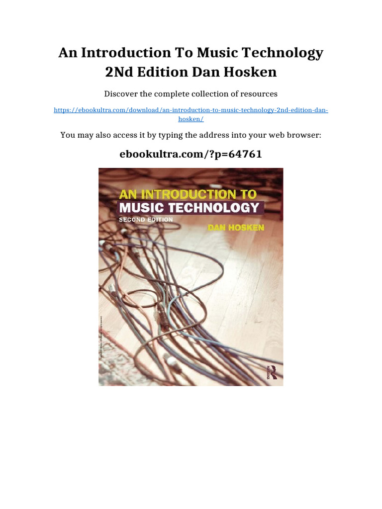 An Introduction To Music Technology 2nd Edition Dan Hosken Full ...