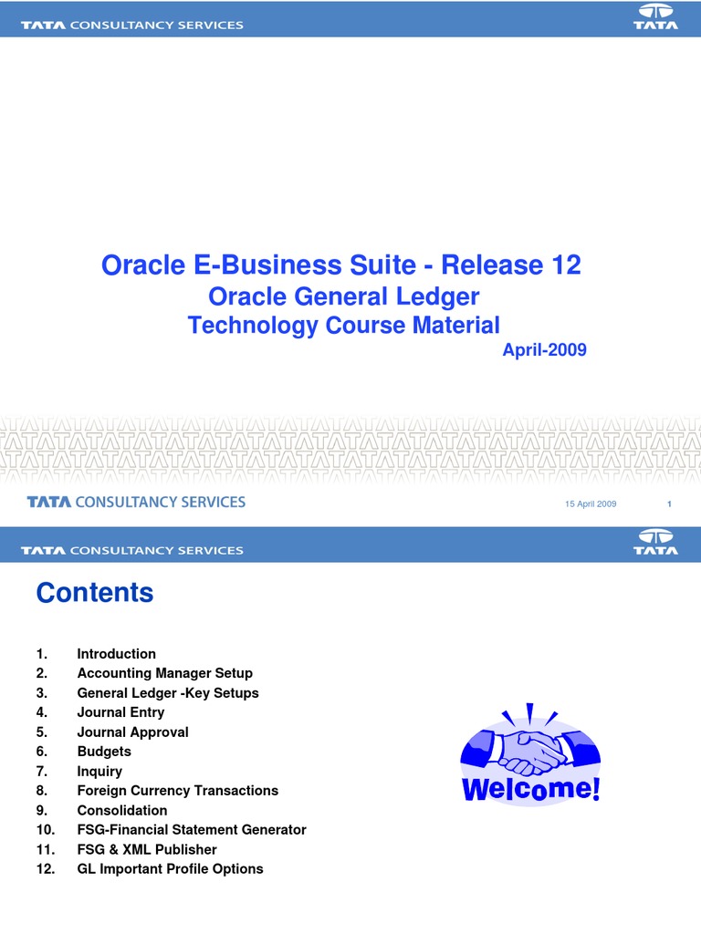 Oracle General Ledger R12 - Technology Course Material V1.0 | PDF ...
