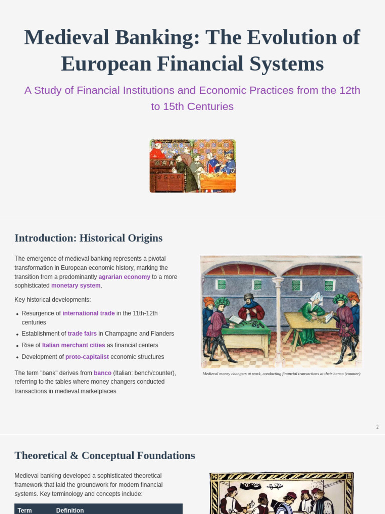 Medieval Banking The Evolution of European Financial Systems | PDF ...