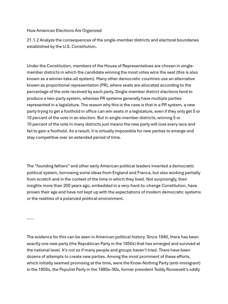 How American Elections Are Organized | PDF | Gerrymandering | Elections