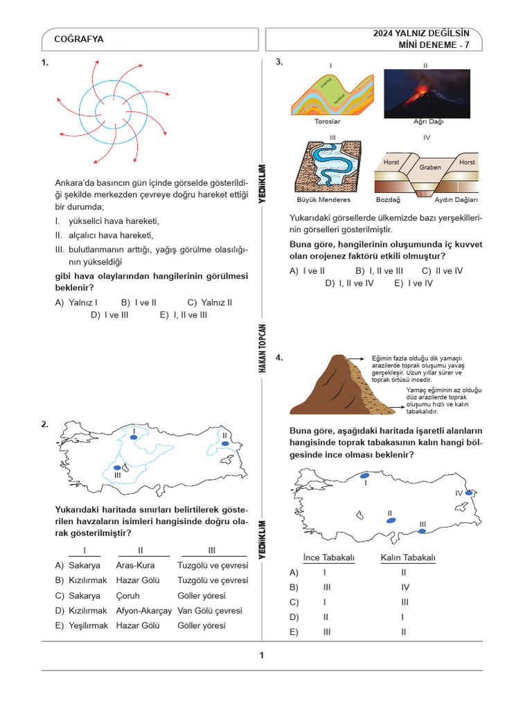 07 Cografya Mini Deneme 07 | PDF