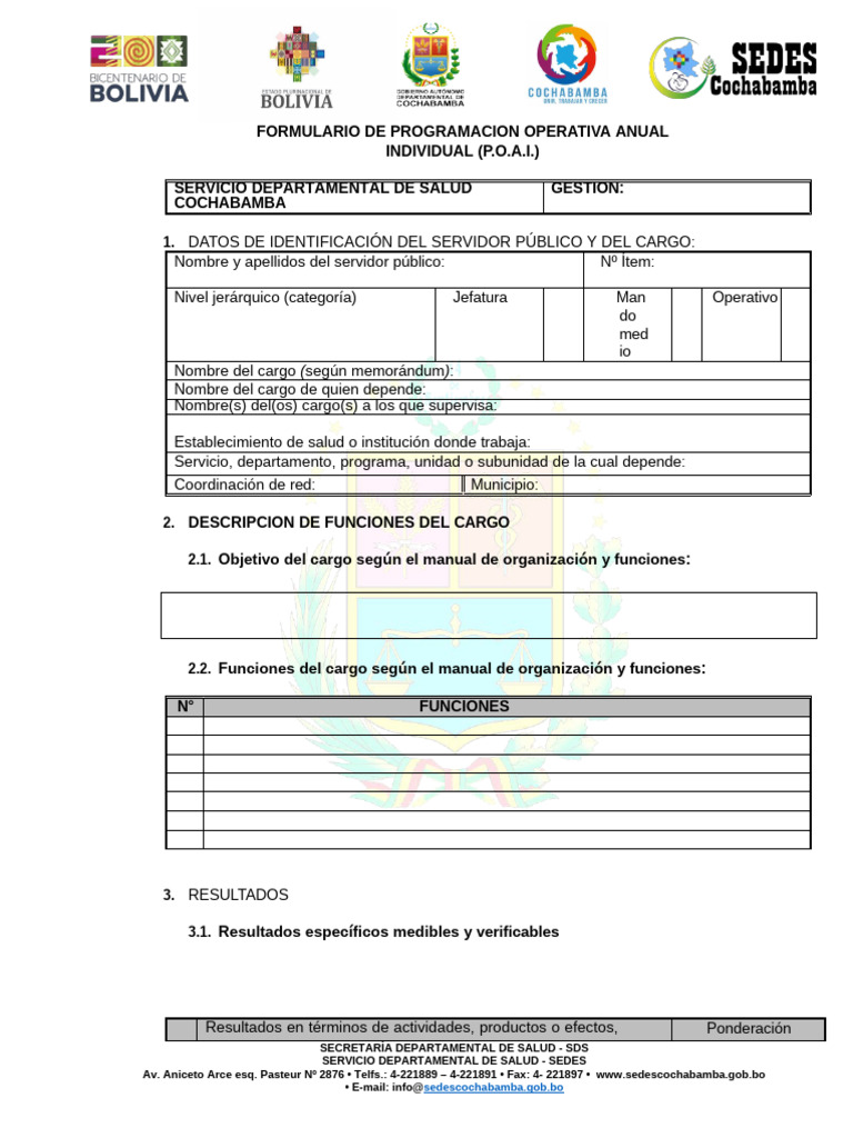 Formulario Poai 2026 | PDF