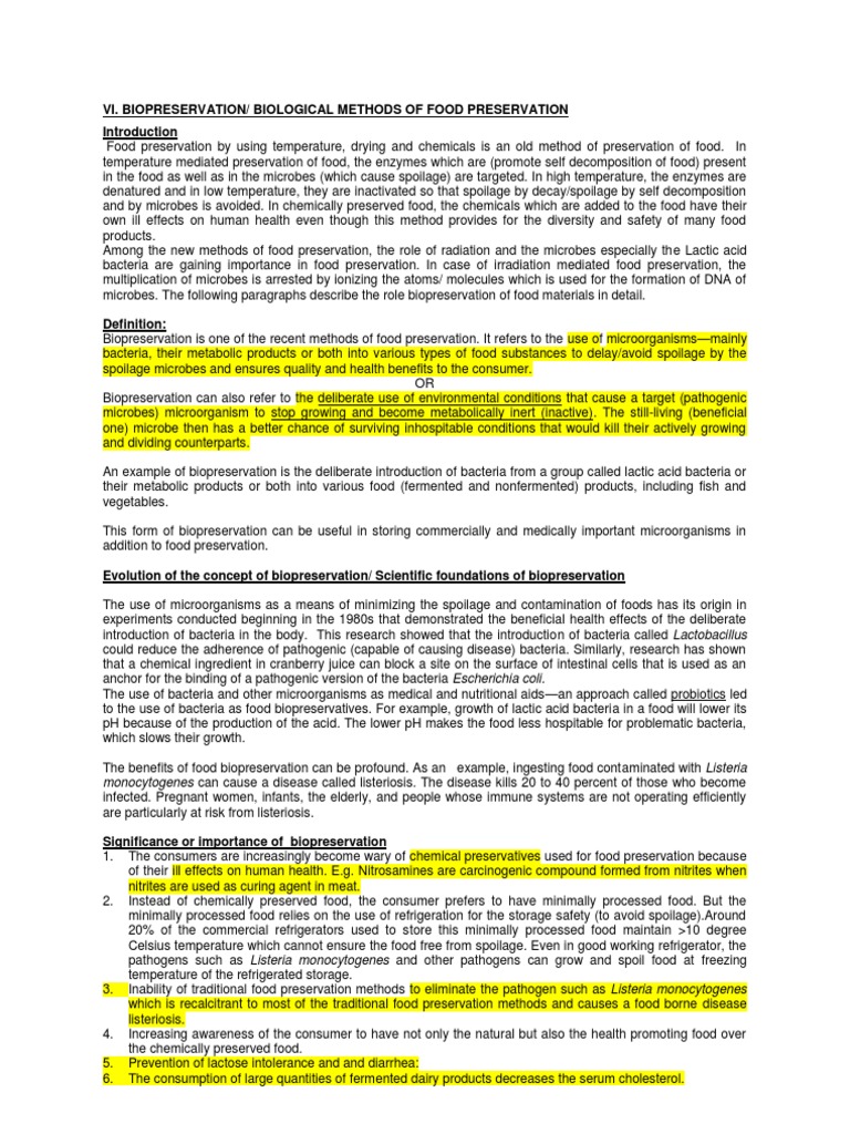 Biopreservation: Microbial Food Safety Methods | PDF | Probiotic | Food ...