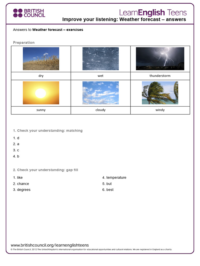 Weather Forecast - Answers 4 | PDF