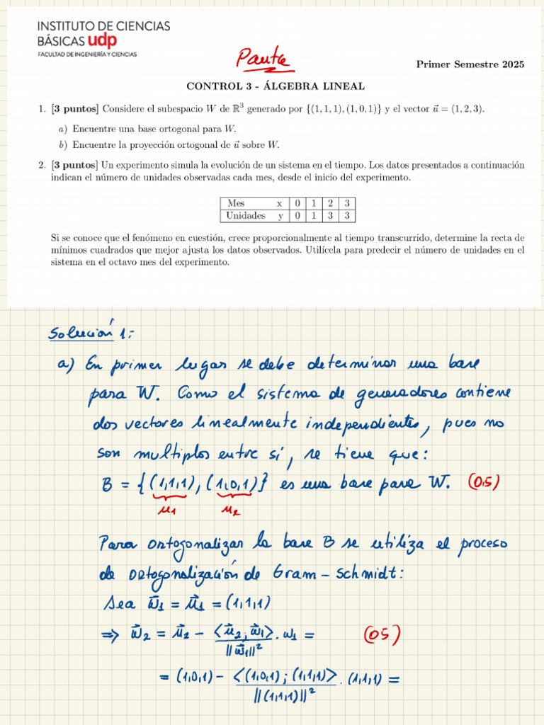 Pauta Control 3-Alg-lin Secc 06 | PDF | Mínimos cuadrados | Matemáticas ...
